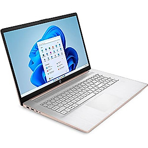 HP Laptop 17-cn0053ds 17.3" FHD(1920 x 1080) IPS, Intel Celeron N4120, Intel UHD Graphics 600, 4GB DDR4 RAM, 128GB SSD Storage, Windows 11 Home, Pale Rose (Renewed)