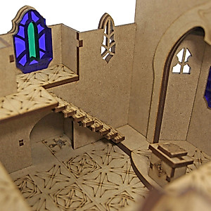 Temple Church D&D Wooden Laser Cut Buildings Fantasy Terrain 25mm 32mm 28mm Miniatures for Dungeons and Dragons, Pathfinder & Other Tabletop RPG