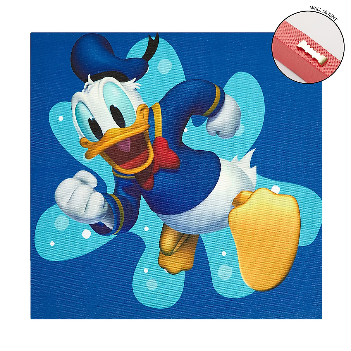 Idea Nuova Disney Mickey Mouse 4 Pack Canvas LED Wall Art Set,Childrens Wall Hanging Décor,Each Piece 11"x11"