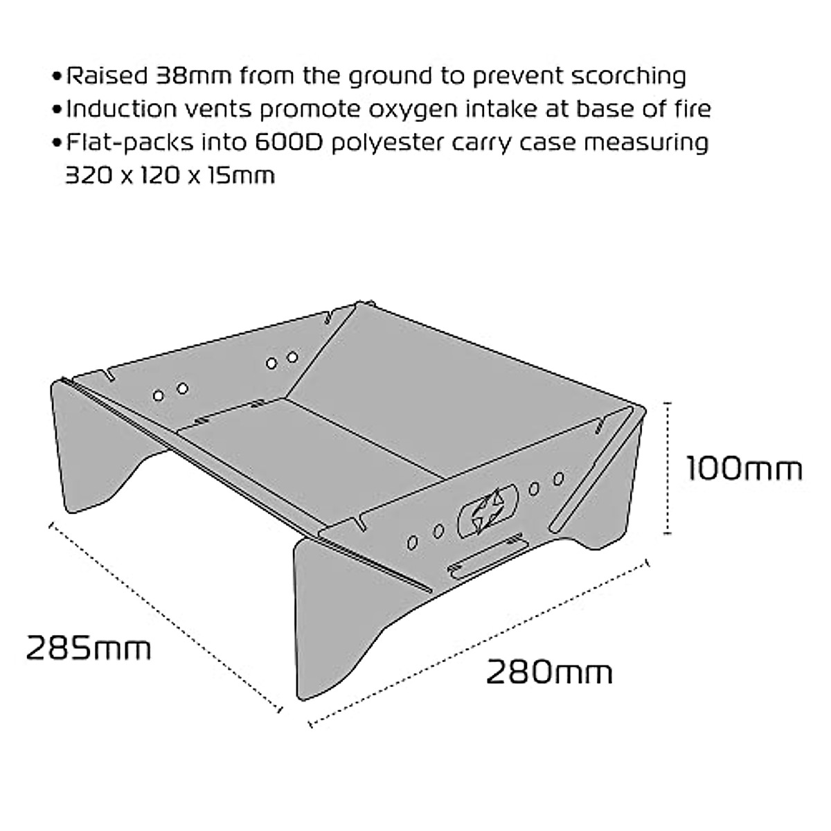 Oxford FirePit (inc case) Compact Flat-Pack Barbeque Grill