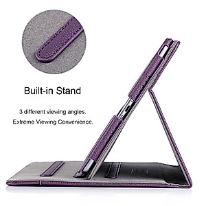 RUBAN Case Compatible with iPad 9.7 Inch 2018/2017 / iPad Air 2 / iPad Air 1 - [Corner Protection] Multi-Angle Viewing Folio Stand Cover with Pocket, Auto Wake/Sleep (Purple)