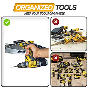 3 Pack Tool Holder Wall Mount for DeWalt 20v/60v Cordless Tools - Snap Fit Drill Holder Wall Mount for DeWalt Tool Hanger with 6 Screws - Easy to Install, Screw in and Lock