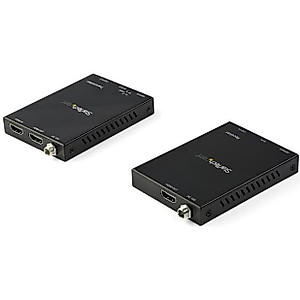 StarTech.com HDMI Over CAT6 Extender Kit - 4K 60Hz - HDMI Balun Kit - Signal up to 165 ft / 50m - HDR - 4:4:4-7.1 Audio Support (ST121HD20V), Black