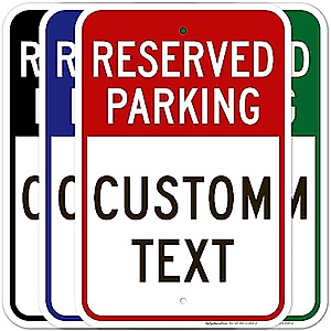 Reserved Parking Sign, Custom Parking Signs for Business, 12x18 Inches, Rust Free .063 Aluminum, Fade Resistant, Made in USA by My Sign Center (Post Holes)