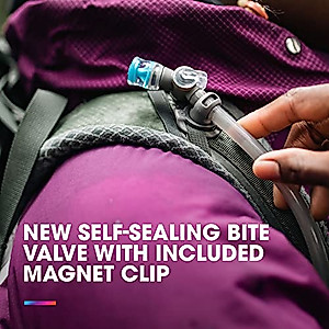 HydraPak Contour (2L Hydration Reservoir) - Low-Profile Water Bladder, Fits Most Hydration Packs – High-Flow Bite Valve, Leak Proof, Fully Reversible, and Dishwasher Safe