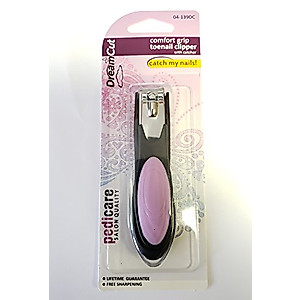 Nail Clipper with Comfort Grip Nail Catcher - Chrome Plated Toenails Clippers Nail Cutter Catches Clippings Sharp Sturdy Trimmer Stainless Steel for Men and Women