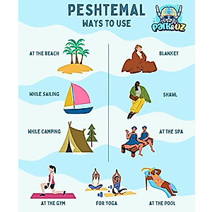 Park & Oz Turkish Peshtemal Beach Towels, 100% Cotton, Toallas Turcas, Lightweight, Fast Drying, Great for Travel, Yoga, Pool, Spa and Bath- Absorbent, Sand Free, Multipurpose Towel (White)