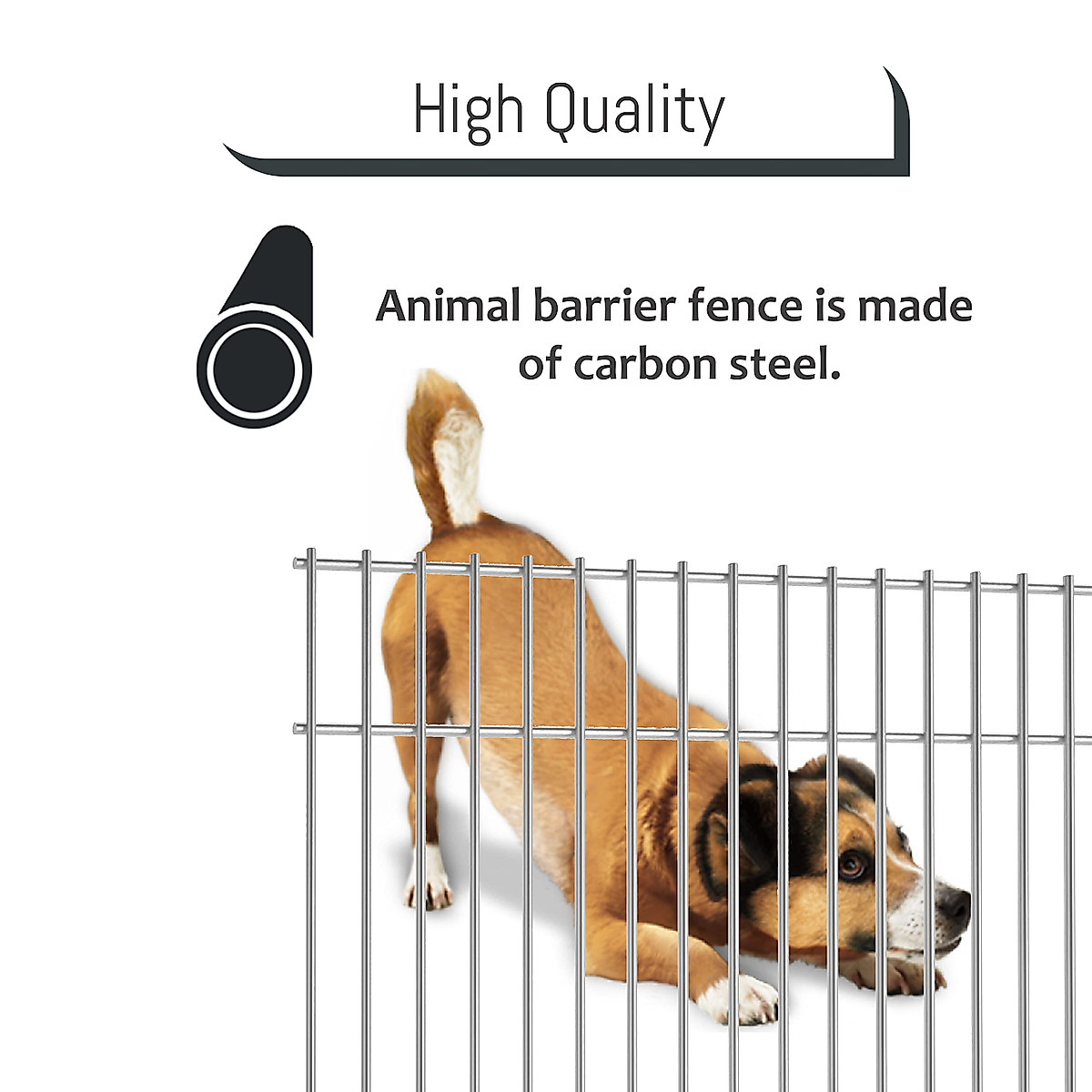 Dog Fence Barrier - Carbon Steel Fences 24" X 15" - Pack of 15 Dog Digging Fence Barrier with Wooden Guide Tool - Prevent Dog Digging Under Fence - Animal Barrier Fencing for Yard, Outdoor