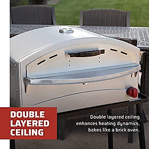 Camp Chef Italia Artisan Pizza Oven, Stainless Steel, 15 in. x 26 in. x 16