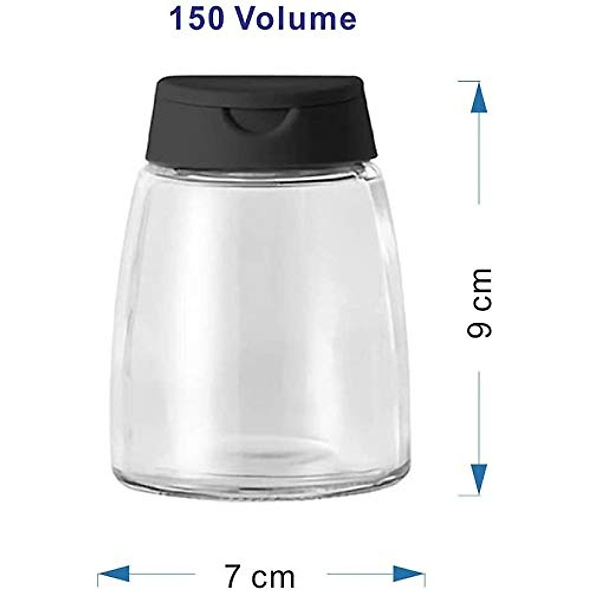 2PCS Glass Spice Jars with Shaker Pour Lid, Seasoning Shakers Glass Bottles Spice Shakers Salt & Pepper Shaker Container Set with Gift Grinder Fits in Home,Kitchen,Barbecue (2)