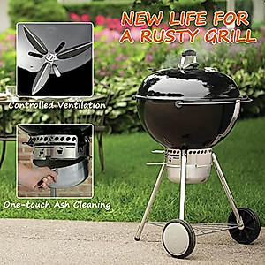 22-1/2-Inch One-Touch Cleaning System Kit for Weber Grill Parts, 7444 Weber Grill Replacement Parts, Thicker, Sturdy, Heat Resistant, Easy to Install, Silver