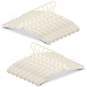 20 Pcs 17 Inch White Satin Padded Hangers for Women Clothing Large Coat Blouse Hanger Fancy Sweater Hangers No Shoulder Bump Nonslip Bride Wedding Dress Hanger Dry Cleaner Hangers for Women Clothes