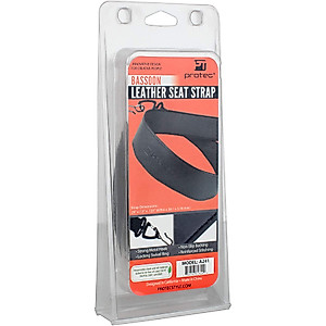 Pro Tec A241 Leather Bassoon Non-Slip Seat Strap with Lockable Hook Black Regular