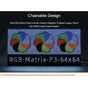 Waveshare RGB Full-Color LED Matrix Panel 3mm Pitch 64×64 Pixels 4096 Individual RGB LEDs Adjustable Brightness Compatible with Raspberry Pi