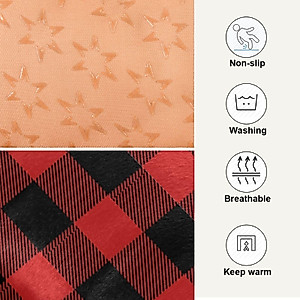 Coikll Red & Black Buffalo Plaid Pet Bed Pad Soft Dog Bed Mat with Anti-Slip Bottom, Machine Washable Crate Pad Mattress for Dog Sleeping- 36 * 24inches