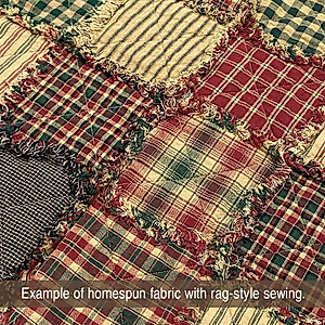 Vintage Christmas 3 Cotton Homespun Plaid Fabric by JCS - Sold by The Yard