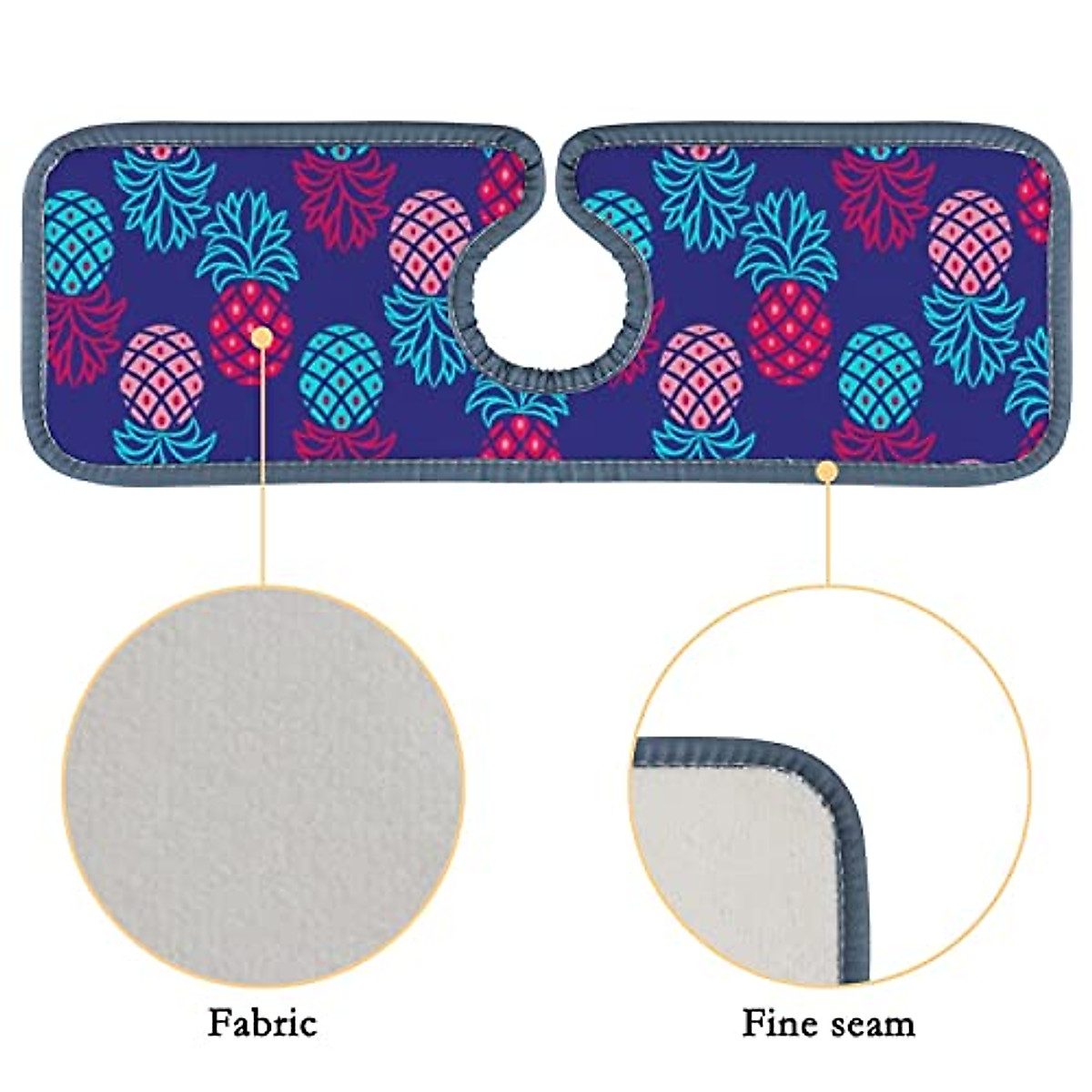 Kitchen Faucet Absorbent Mat 2 Pieces Blue Pink Pineapple Faucet Sink Splash Guard Bathroom Counter and RV,Faucet Counter Sink Water Stains Preventer