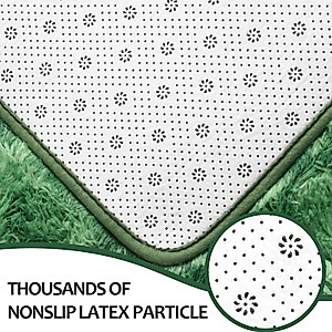 Hutha 4x6 Large Area Rugs for Living Room, Super Soft Fluffy Modern Bedroom Rug, Tie-Dyed Green Indoor Shag Fuzzy Carpets for Girls Kids Nursery Room Home Decor