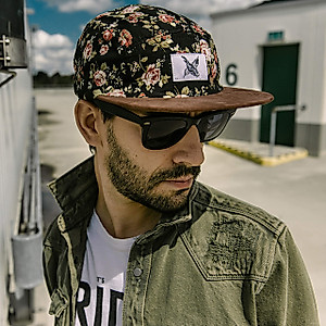 Blackskies Black Beauty Vol. II 5-Panel Cap Rose Black with Flowers Unisex Baseball Cap