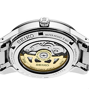 SEIKO Presage Style 60's Collection Stainless Steel Ruby Bezel Automatic Watch SRPH93, Silver