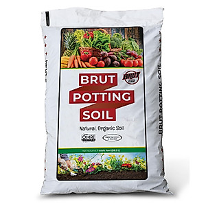 Brut Organic Potting Soil – 1 CF – Everything Your Plants Need in one Bag. Indoor and Outdoor Container Plants. 2 Pack