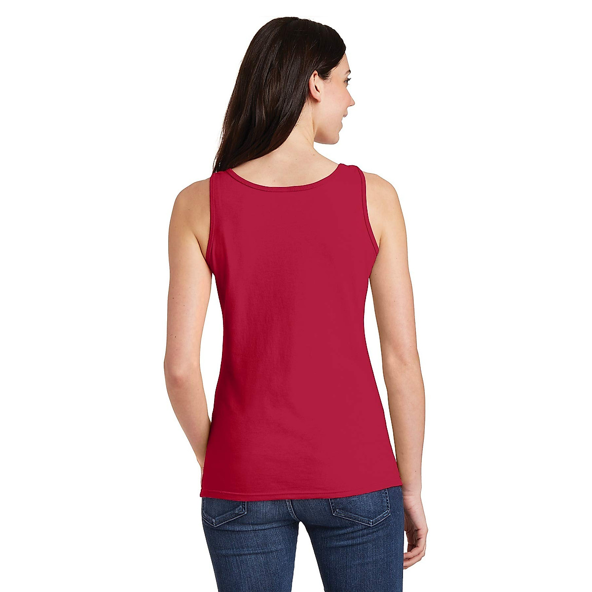 Fashion Gildan 64200L GD Ladies Tank Top Cherry Red Large
