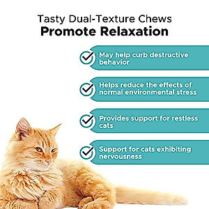 PetHonesty Calming Chews for Cats - Helps Reduce Stress and Cat Anxiety Relief - Behavioral Support & Promotes Relaxation for Travel, Boarding, Vet Visits, Separation Anxiety -Chicken (30-Day Supply)