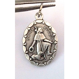 SAINT ROCH OF MONTPELLIER OVAL SHAPE MEDAL - 100% MADE IN ITALY