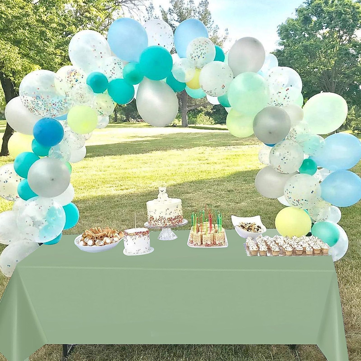 12 Pack Sage Green Tablecloth Plastic Table Cloth 54 x 108 inch Disposable Plastic Tablecloths for Rectangle Tables,Disposable Table Cover for Wedding,Birthday,Bridal,Baby Shower Party Decorations