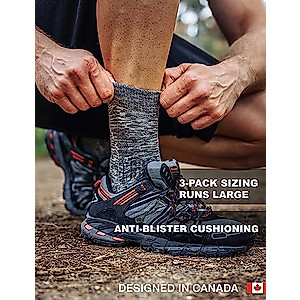 Merino.tech Merino Wool Socks for Women And Men - 85% Merino Wool Hiking Socks Crew Style (Multicolor: Brown, Dark Green, Red, 9-12)