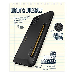 Smartish iPhone 11 Pro Max Wallet Case - Wallet Slayer Vol. 1 [Slim + Protective] Credit Card Holder (Silk) - Black Tie Affair