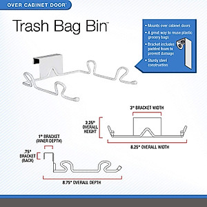 Spectrum Diversified, White Cabinet Door Trash Bag Holder
