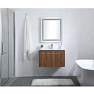 Elegant Kitchen and Bath 30 inch Single Bathroom Floating Vanity - Walnut Brown