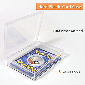 tutata Portable Trading Card Case Protector Holder, Hard Plastic Baseball Card Case for Standard Cards, TCG, MTG - 6 PACKS