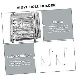 COHEALI Roll Vinyl Roll Wall Mount Organizer Wall Mount Clothes Rack Portable Clothes Rack Vinyl Organizer Pouch Vinyl Rolls Storage Rack Wall Vinyl Roll Holder Oxford Cloth Grey Dog Gift