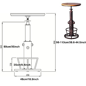 BOKKOLIK 3 Pieces Vintage Dining Table Set Industrial Pub Table and Chairs Rustic Bar Table with Stools Swivel High Top Table Height Adjustable