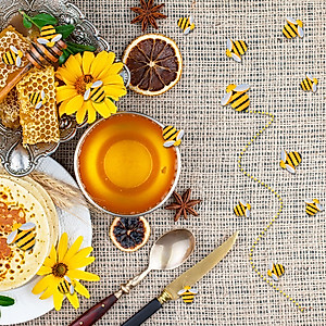 Jetec 100 Pieces Tiny Resin Bees Ornaments Decor 0.98 Inch, 0.74 Inch, 0.55 Inch Tiny Bees for Crafts Flatback Bee Shaped Embellishments Bee Charms Bees for Wreath Party Home Decoration (Bee)