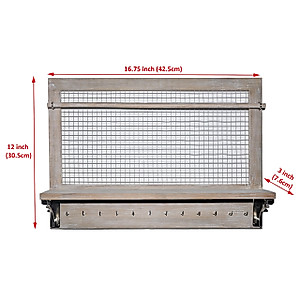 Spiretro White Jewelry Organizer, Wall Mount Jewelry Holder Rack with Hooks Shelf and Removable Rod Hanging Display Earrings Necklaces Bracelets Rings Storage Accessories Wood