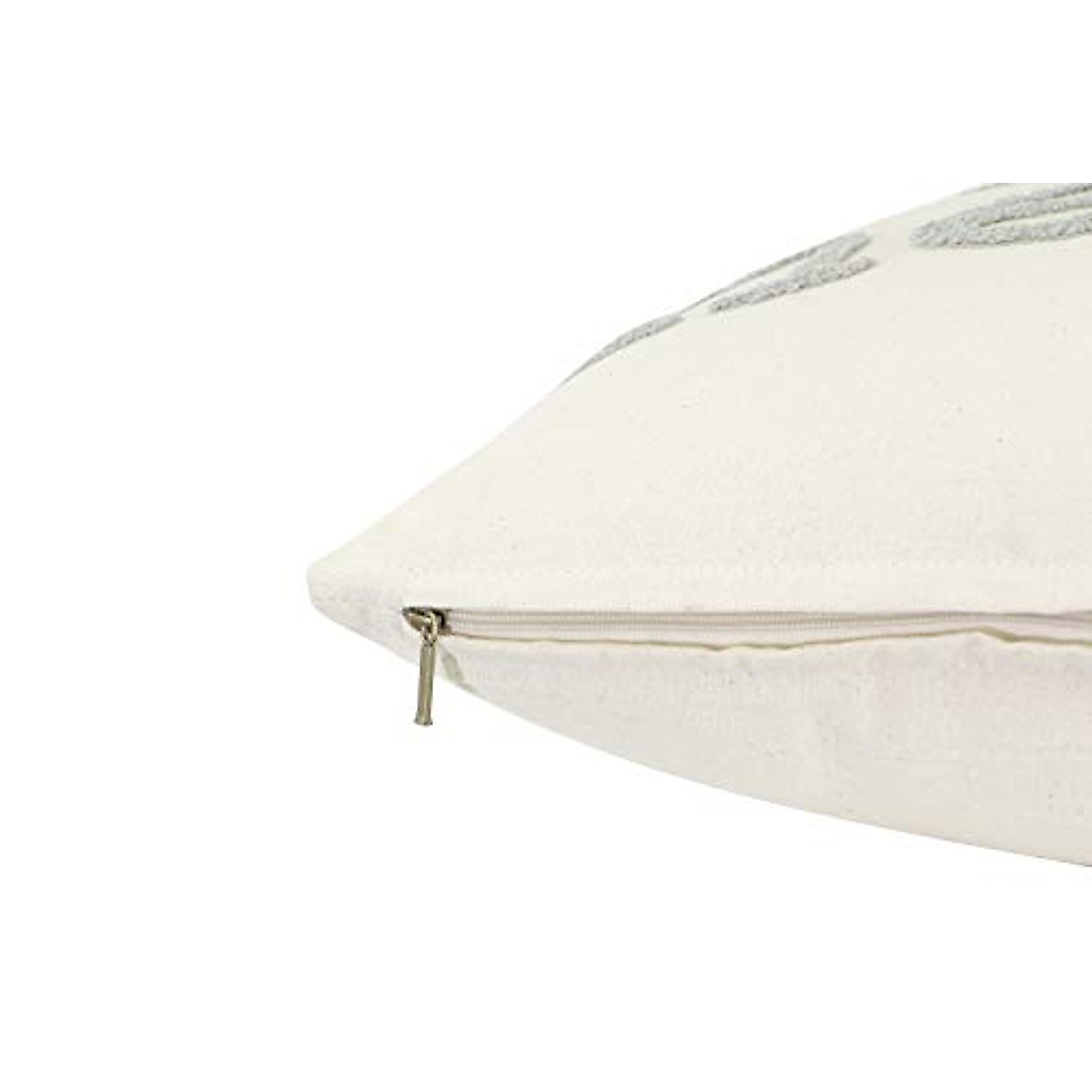 Creative Co-Op Oh, Hello Embroidered Square Cotton Pillow, Grey