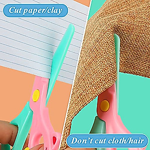 LOVESTOWN Plastic Scissors for Kids, 4 PCS Pre-School Training Scissors Children Safety Scissors Toddler Scissors Age 3 for Toddler Arts and Crafts