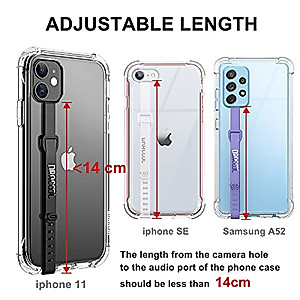 Dracool 2 PCS Silicone Phone Strap Cell Phone Grip Loop Elastic Stretching Band Hand Finger Holder Secure Slim Universal for Galaxy & iPhone Case Most Smart Phone Cases - Transparent