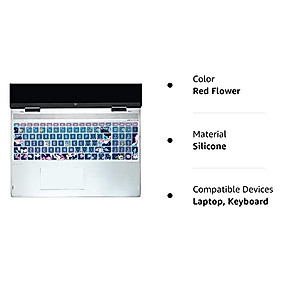 SANFORIN Keyboard Cover for HP Envy x360 15m-bp/bq /2020 2019 HP Pavilion 15/ HP Pavilion x360 15.6” Series/HP Envy 17 17.3" Series/HP Laptop 15t 17t 17-ca0011nr 17-by0040nr, Red Flower