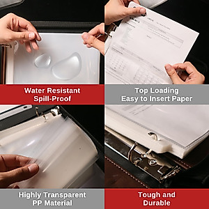 100 Clear Sheet Protectors, 8.5" x 11" Clear Page Protectors for 3 Ring Binder, Plastic Sheet Sleeves, Top Loading Paper Protector with Reinforced Holes, Archival Safe for Documents and Photos