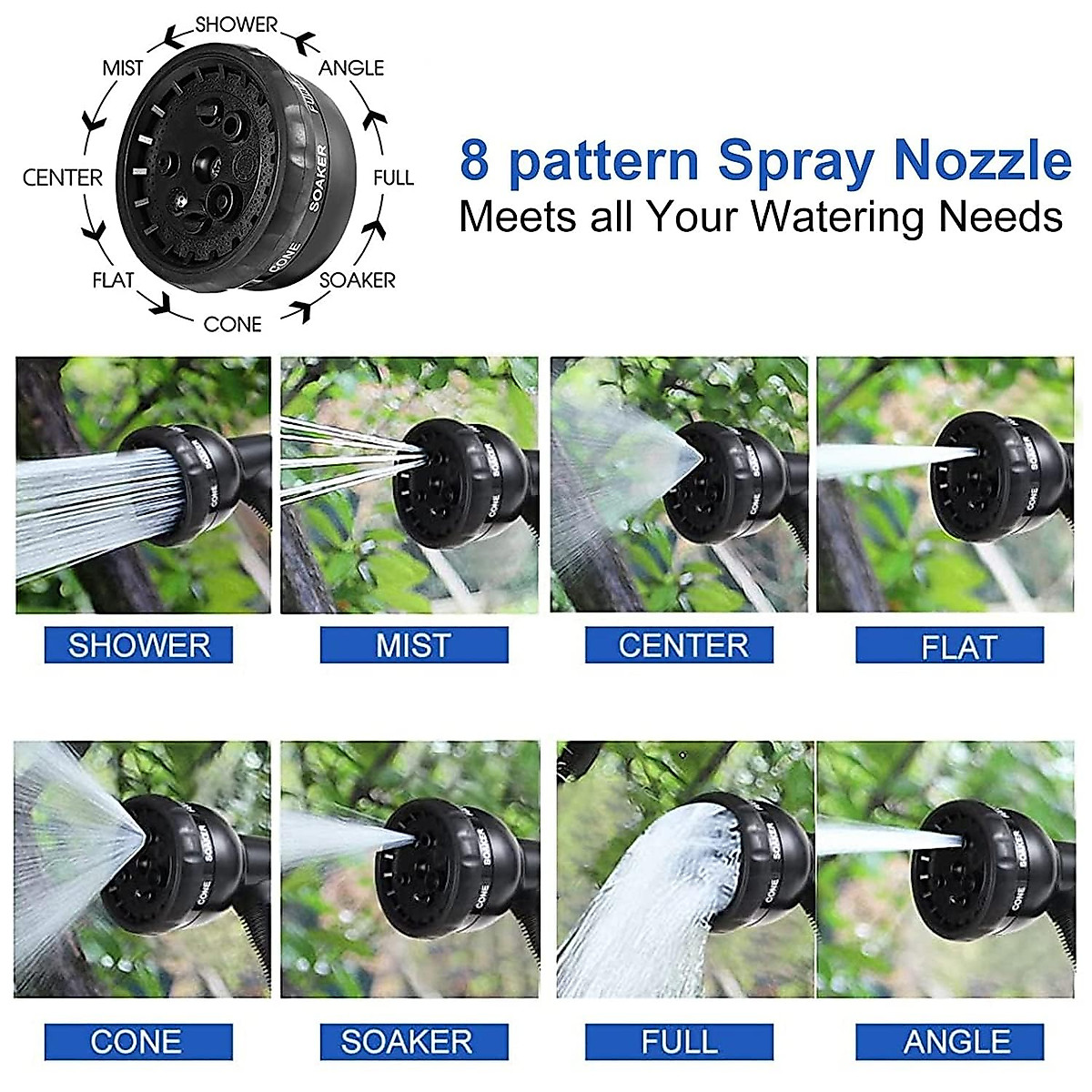 Expandable Garden Hose 100ft, No-Kink Expanding Flexible Water Hose, 3/4" Solid Fittings - Extra Strength Fabric