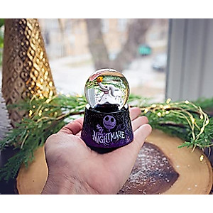 Disney The Nightmare Before Christmas Zero 3-Inch Mini Light-Up Snow Globe with Swirling Glitter