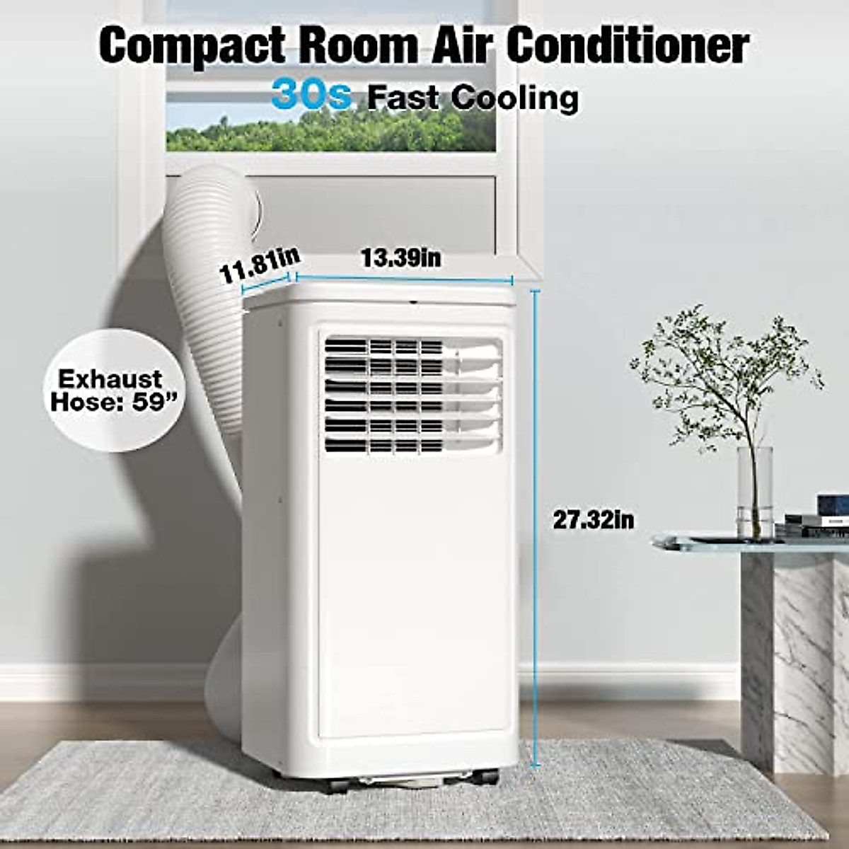 COWSAR Portable Air Conditioner 8500BTU 4-in-1 Air Conditioner Portable for Room Cooling Up 250sq.ft. 24 Timer Mini Air Conditioner ＜53dB Air Conditioner No Window