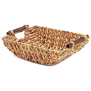 Trademark Innovations 15" Hyacinth & Wood Handled Basket