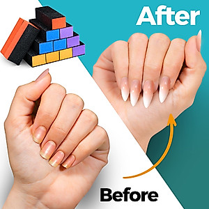 Nail Buffer Block, 12 pcs 4 Sided Sanding Buffers for Acrylic and Natural Nails, Medium 60/80 Grit Nail Buffing Block & Pedicure Manicure Tool by CHELLO