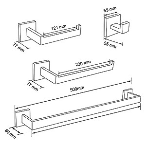 Towel BAR Rack Stainless Steel Bathroom Hardware Sets,Robe Hook,Towel Bar Rail,Toilet Paper Holder,Bathroom Accessories Sets/4Pcs Set/a (Color : Towel Rack Long Rod, Size : Christmas Reindeer -Style