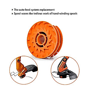 CZON WA0007/ 50022833 Replacement Line Trimmer Spool for Worx WG116 WG119 Corded Electric String Trimmers,16ft 0.065'', 7-Pack (6-Line Spool + 1 Cap)